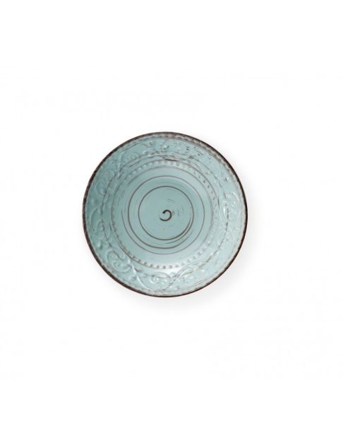 Brandani 55975 SERENDIPITY turquoise stoneware plate blue 20cm - Zigzag